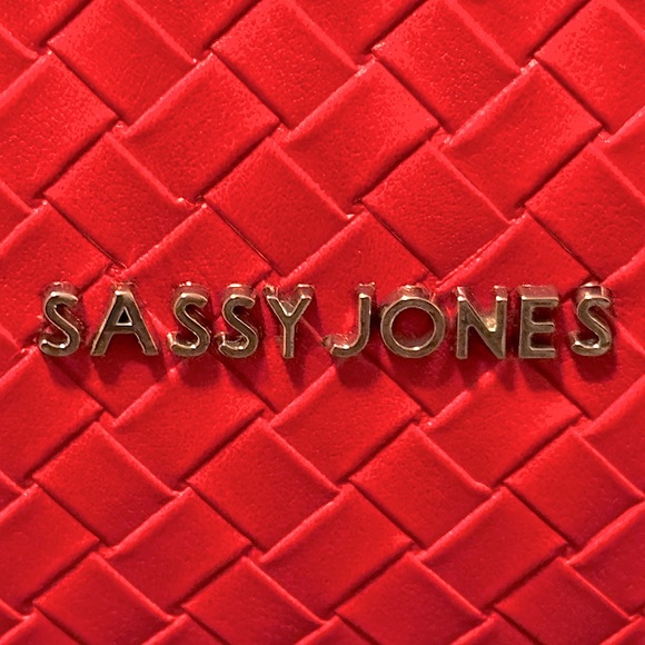 Sassy Jones | Bags | Nwt New Sassy Jones Red Cici Woven Tote With ...
